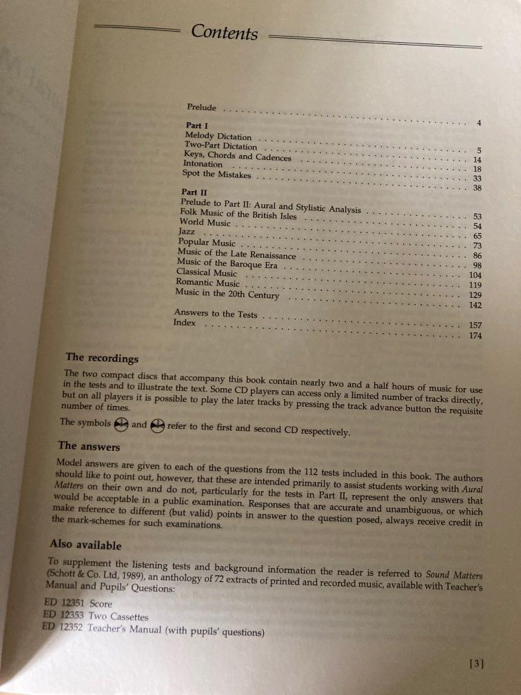 Schott Aural Matters (Dse music 練習）, 興趣及遊戲, 書本 & 文具, 教科書 - Carousell