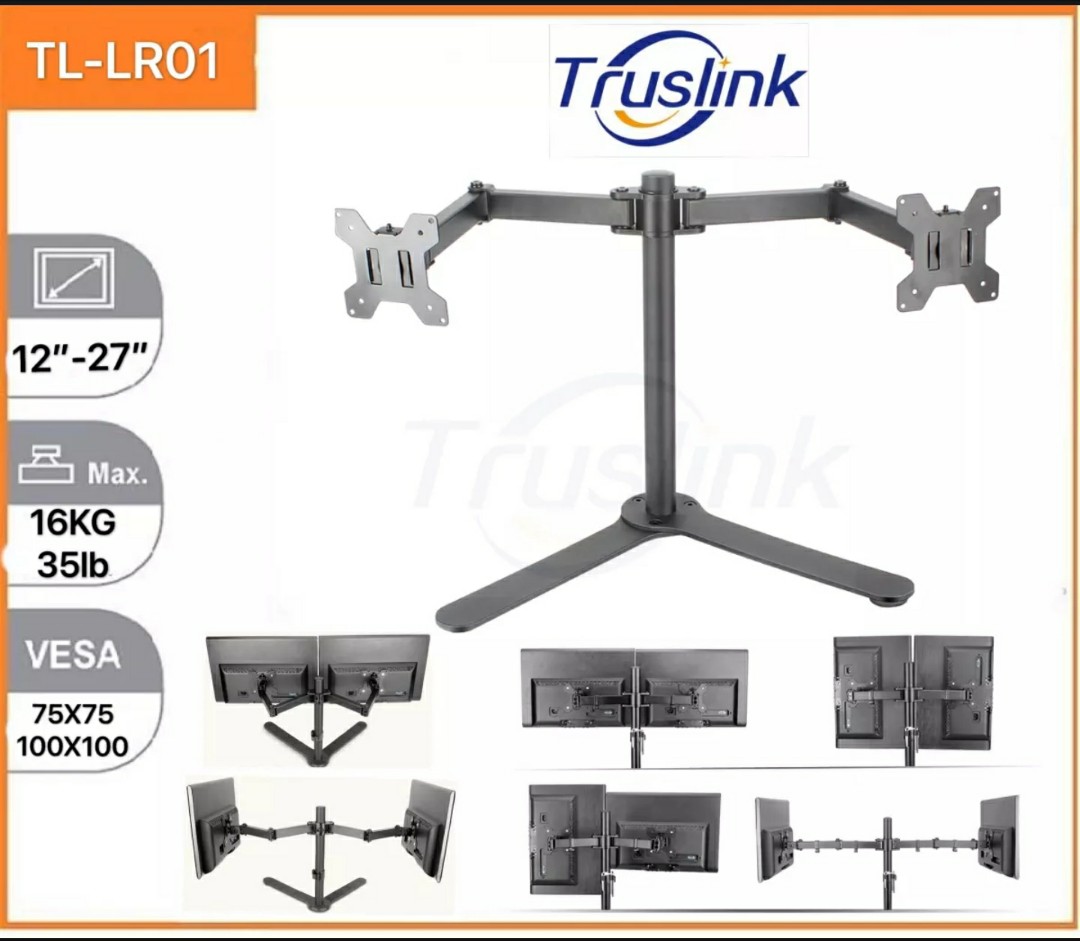 Truslink Dual Monitor Stand + Loctek VESA Mount Adapter, Everything ...