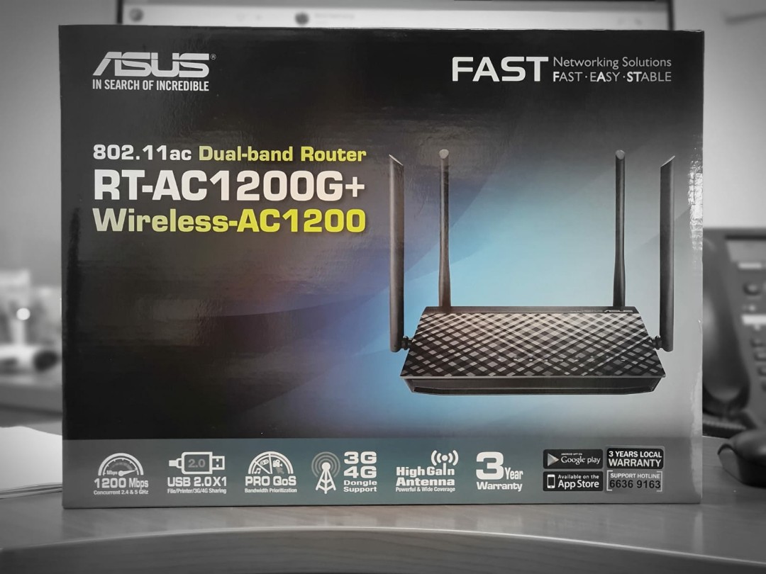 Asus Router RT-AC1200G+, Computers & Tech, Parts & Accessories ...