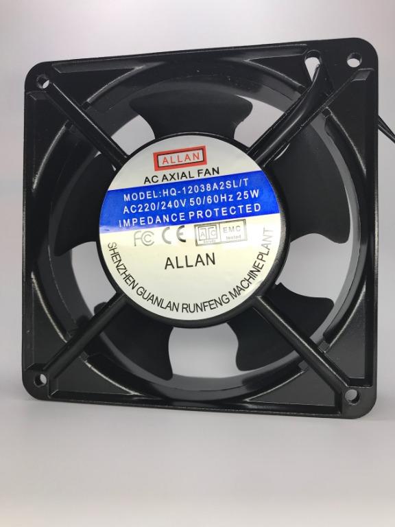 FAN BLOWER / EXHAUST FAN, 220 VOLTS, 120mm, ALLAN WITH PLASTIC FAN ...