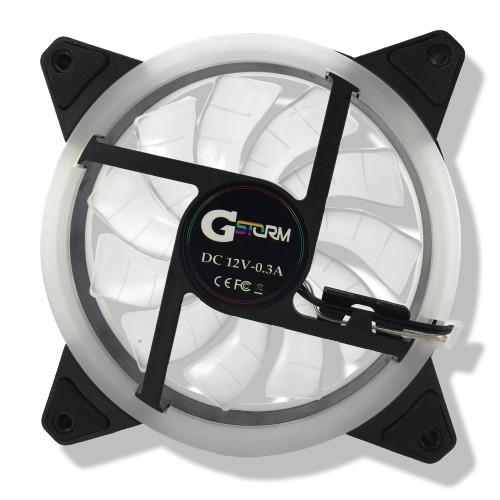 G-STORM DUAL RING LED RGB FAN, 12V-0.3A, 120MM SIZE, Molex Power type ...