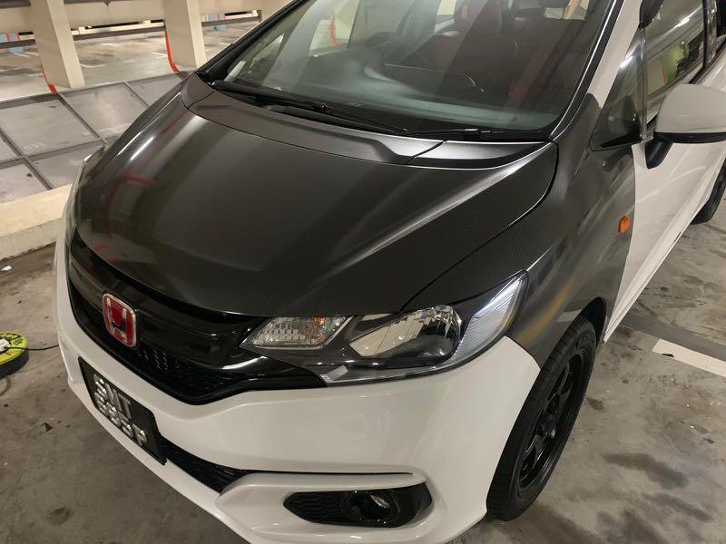Honda Fit Hybrid GP5 Bonnet & Fender Wrapped 6D Carbon Fiber, Car ...