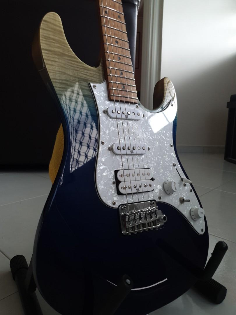 Ibanez Premium AZ224F Blue Iceberg Gradation (BIG) signed by Tom Quayle ...