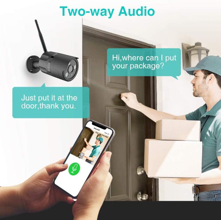 Netvue Vigil 1080P Security Camera Outdoor, IP66 Waterproof, 2-Way ...