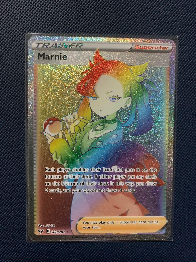 Pokemon TCG Marnie Rainbow Rare, Hobbies & Toys, Toys & Games on Carousell