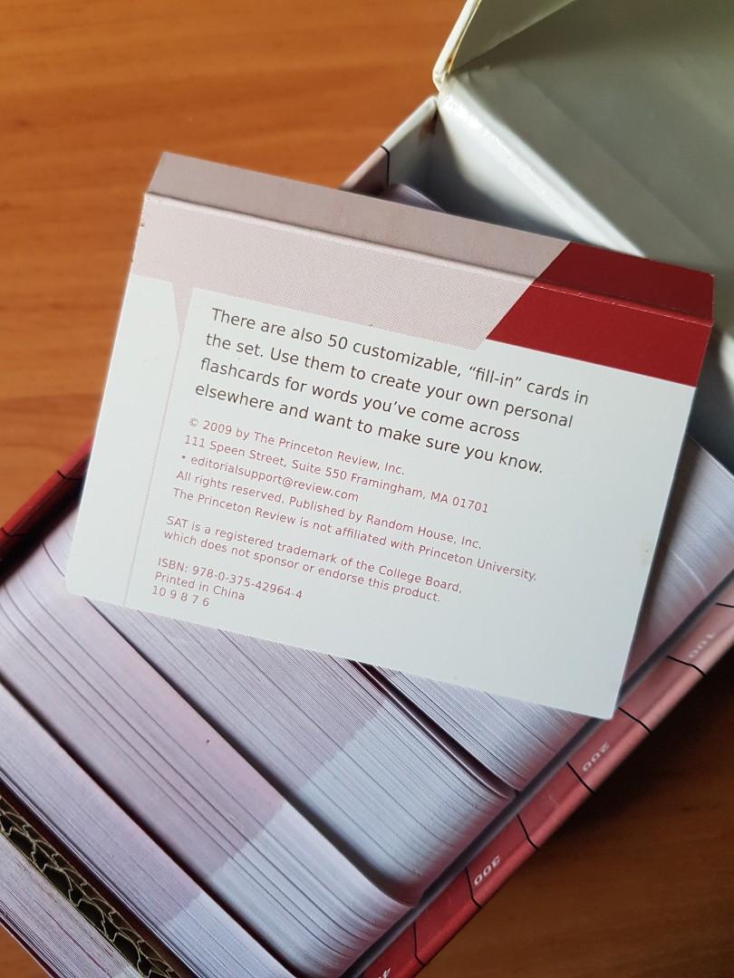 The Princeton Review SAT Vocabulary Flashcards, Hobbies & Toys, Books ...