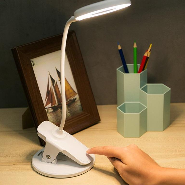 Thunlit Clip Desk Led Ring Light Dimmable Lamp (Recheargable Type) Desk ...
