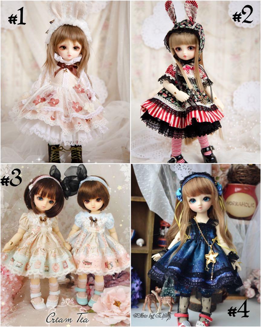 Toys Doll Clothing BJD Clothes Yosd plain Dress w ribon for 1/6 1/4 MSD ...