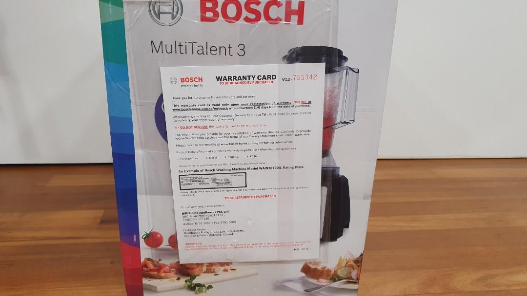 Bosch MultiTalent 3 MCM3501MGB Food Processor, TV & Home Appliances ...
