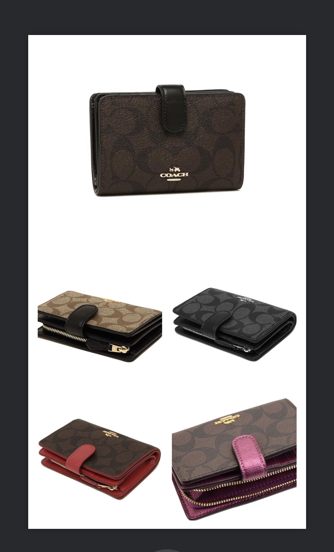 Coach Medium Wallet in Signature, Luxury, Bags & Wallets on Carousell