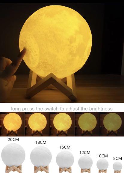 Custom Moon Lamp light, Furniture & Home Living, Lighting & Fans ...