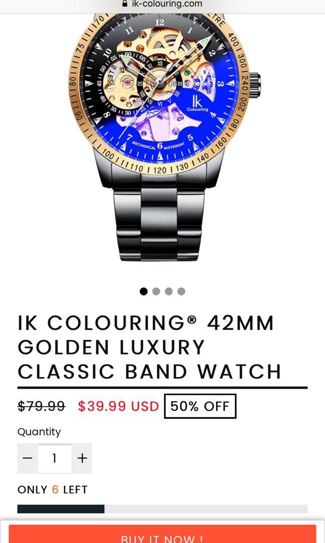 IK Colouring Men's Watch Automatic Movement Mechanical NO BOX, Men's ...