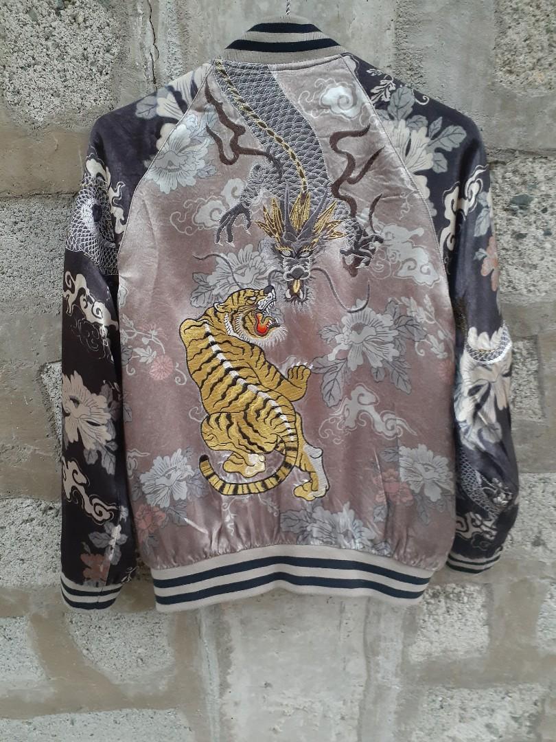 ZARA **LIMITED EDITION** ORIENTAL TIGER DRAGON EMBROIDERED REVERSIBLE ...