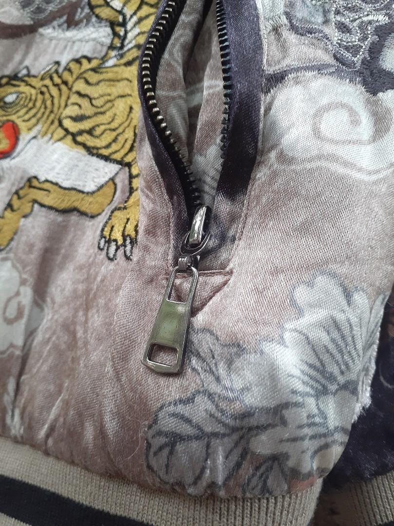 ZARA **LIMITED EDITION** ORIENTAL TIGER DRAGON EMBROIDERED REVERSIBLE ...