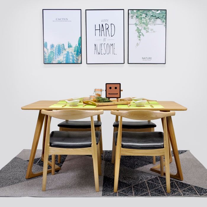 Malmo Oak Dining Table (1400) Set 1 (Table & 4 Malmo Chairs), Furniture ...
