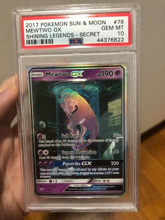 Mewtwo GX - Secret Rare - Shining Legends - 78/73 - PSA 10, Toys ...