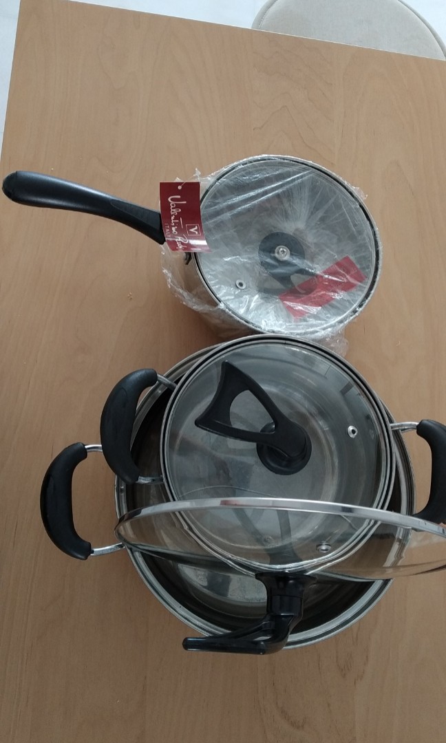Pots with lids (3 diff sizes), Furniture & Home Living, Kitchenware ...