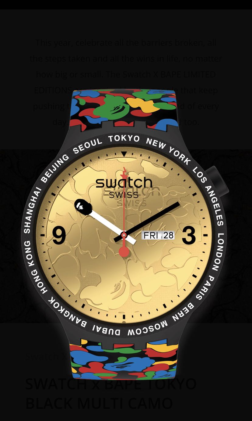 SWATCH x BAPE TOKYO, Luxury, Watches on Carousell