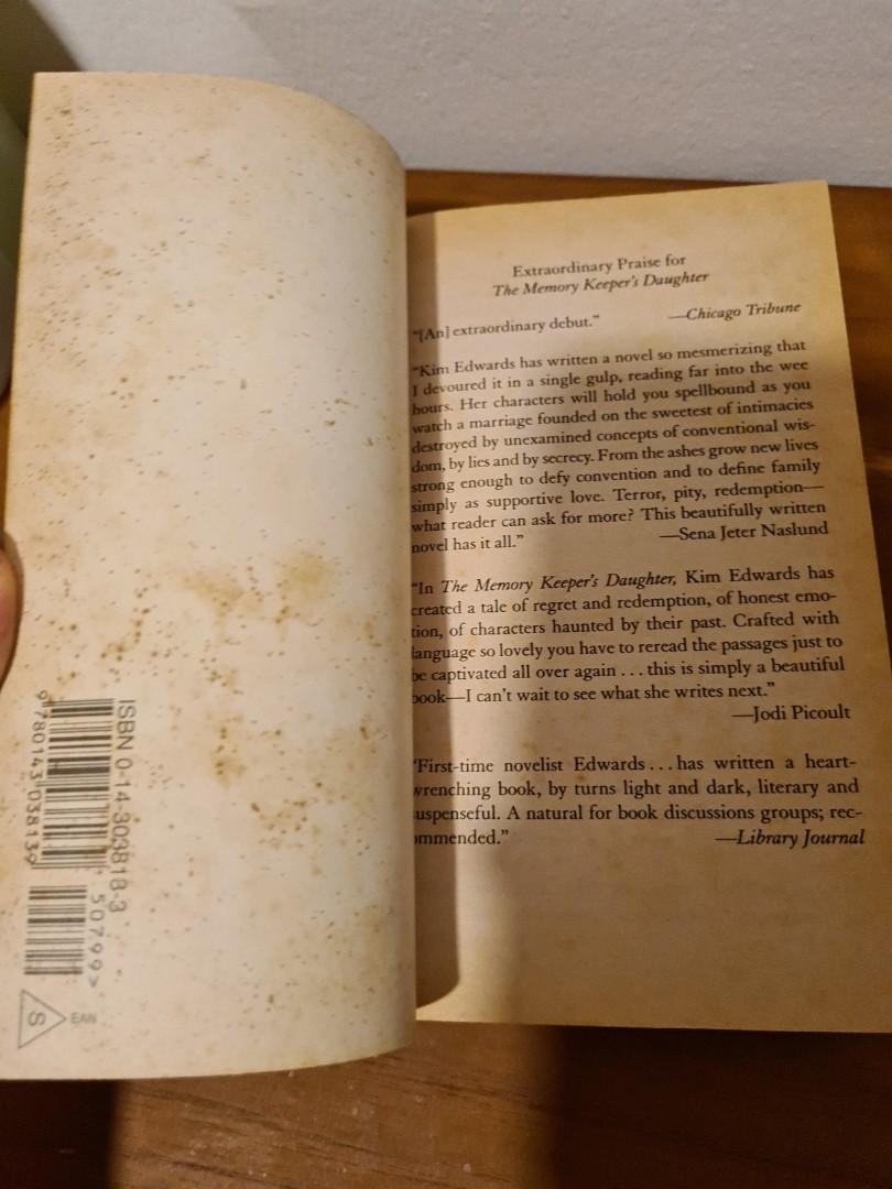 The memory keepers daughter Kim edwards, Books & Stationery, Fiction on ...