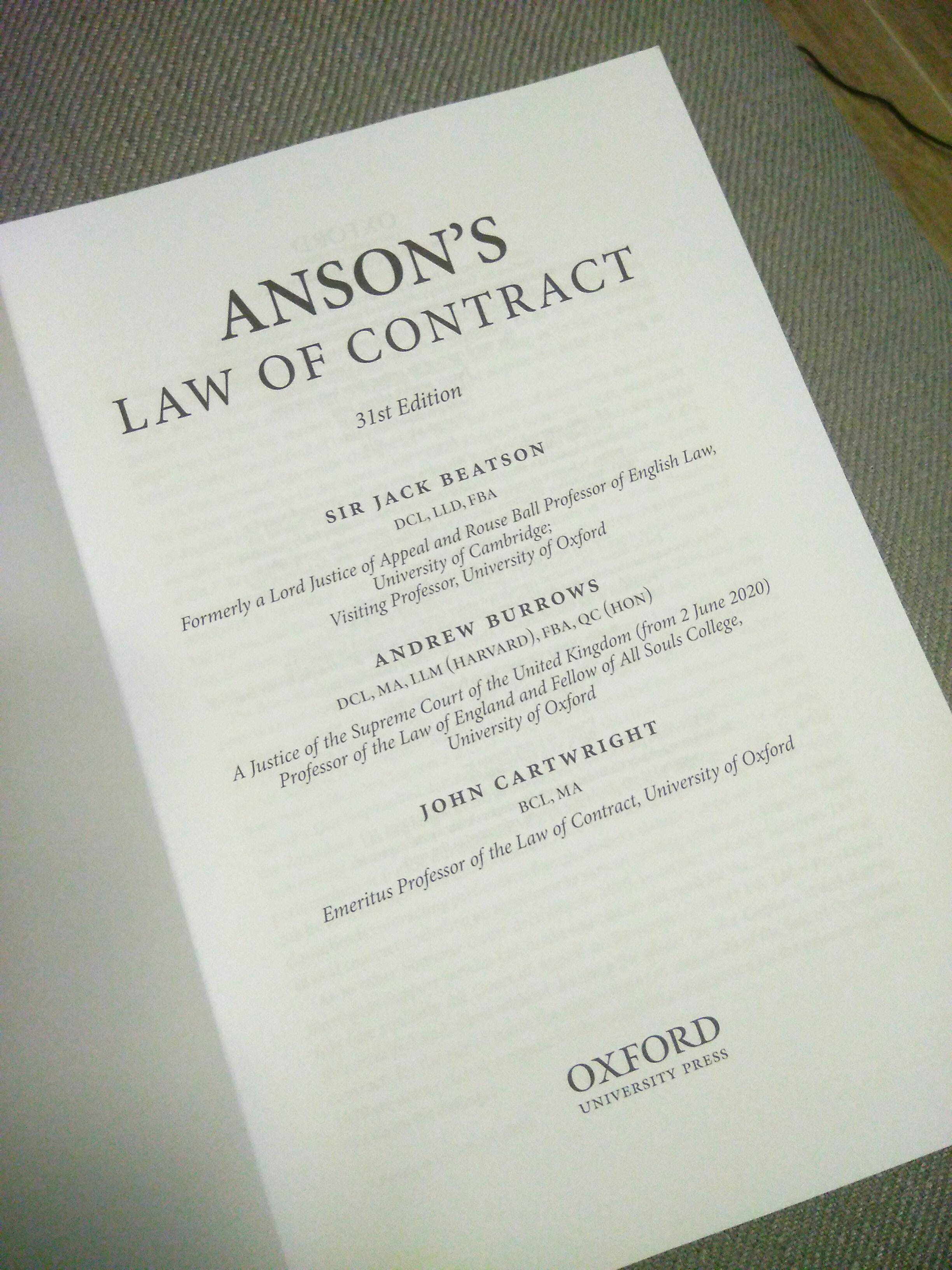 Anson's law of contract (suitable for smu/ nus law), Computers & Tech ...