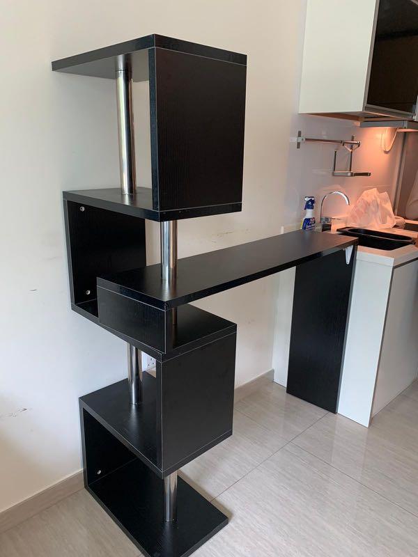 Bar counter/Divider with 2 bar stools, Furniture & Home Living ...