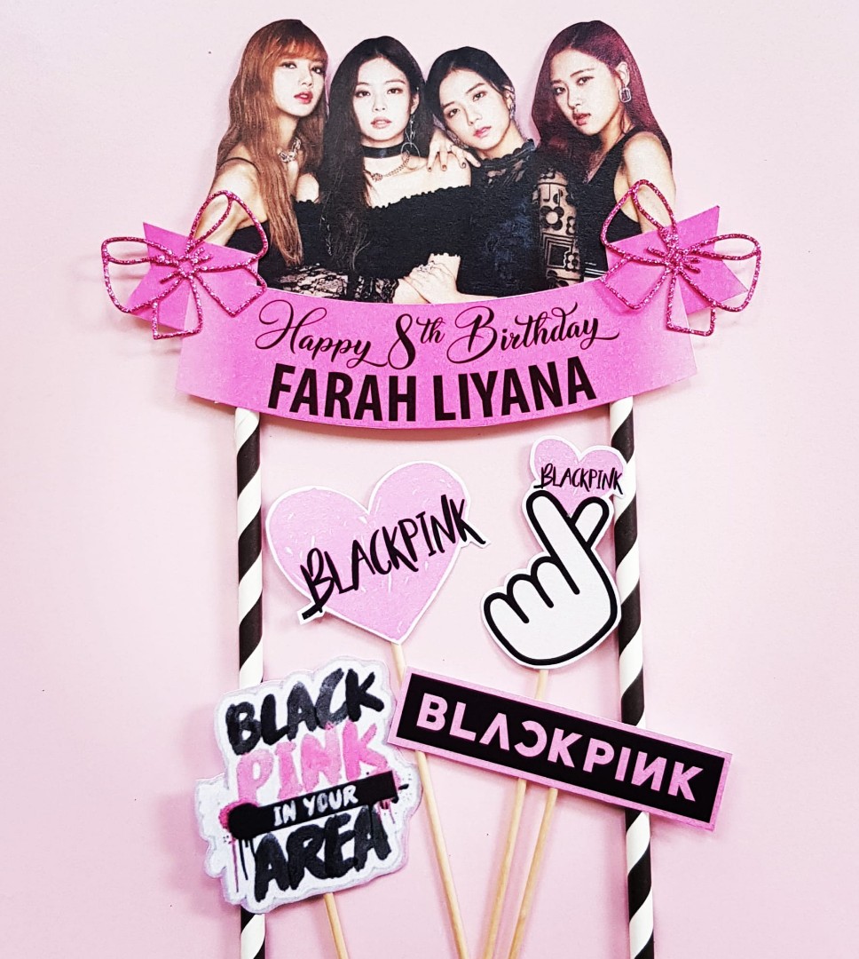 Blackpink Cake Topper Customized Name Birthday, Hobbies & Toys ...