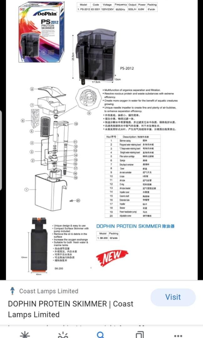 Dophin Protein skimmer, Pet Supplies, Homes & Other Pet Accessories on Carousell