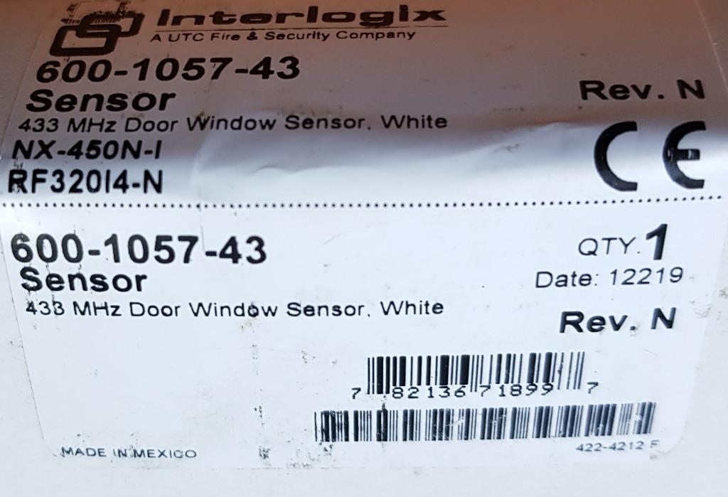 GE INTERLOGIX 60-639-43-EUR (SIMON 3 WIRELESS DOOR AND WINDOW SENSOR ...