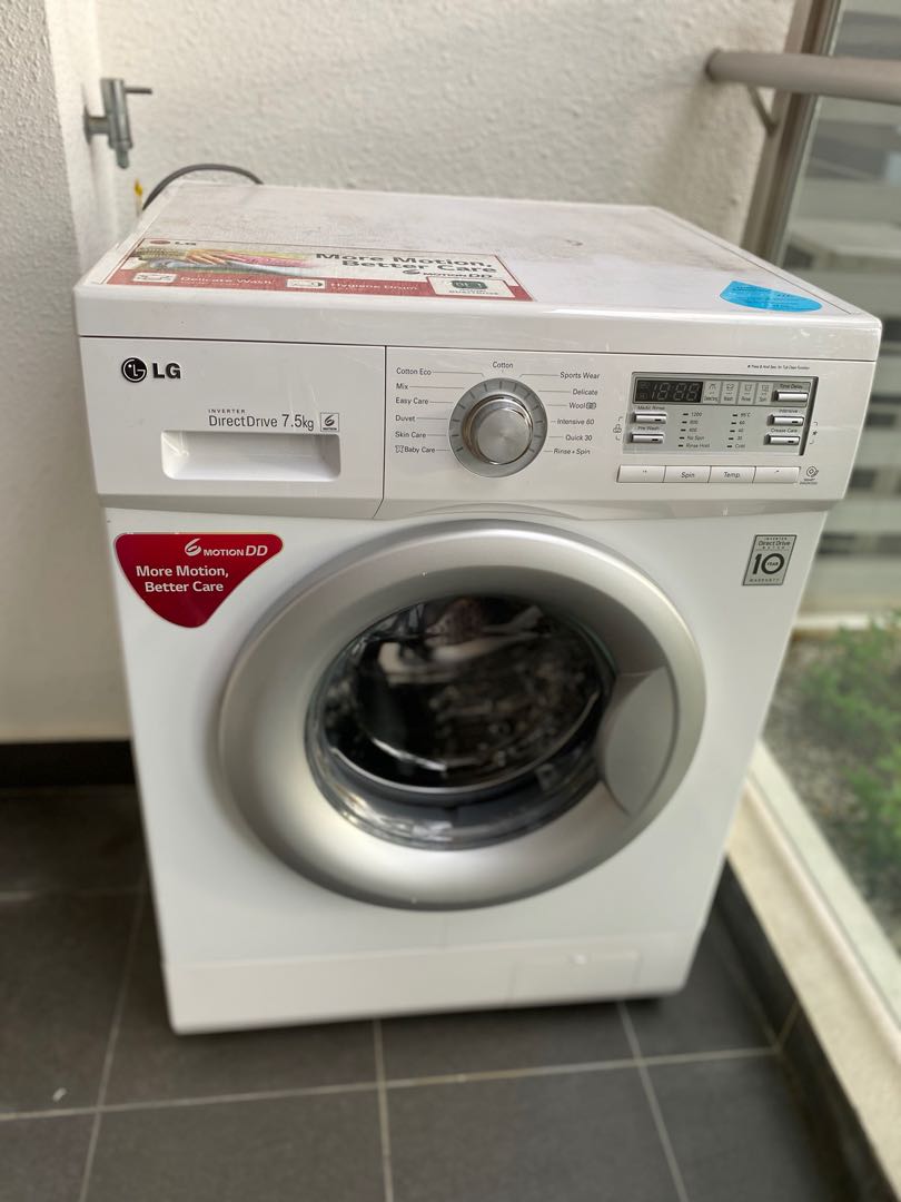 LG 7.5kg front load washing machine, TV & Home Appliances, Washing ...