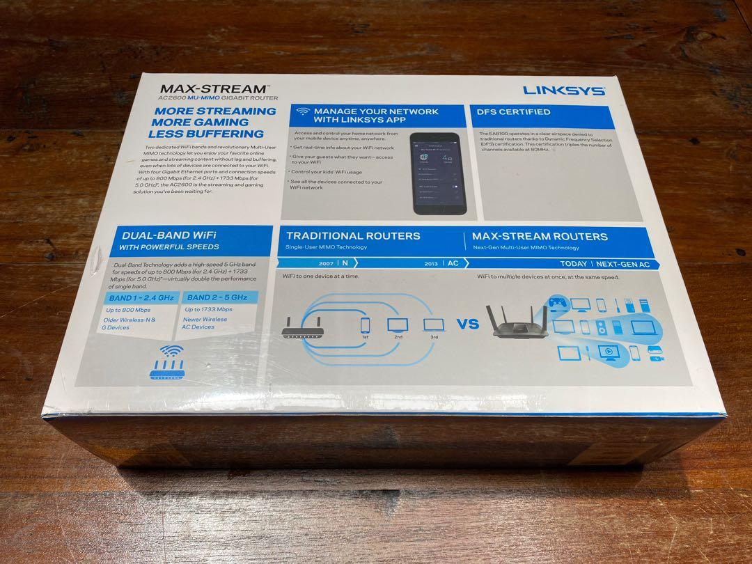 LINKSYS AC2600 Max-Stream Router, Computers & Tech, Parts & Accessories ...