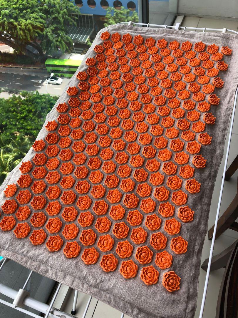 Pranamat Eco Mat Original Orange And Natural Color Lotus Acupuncture