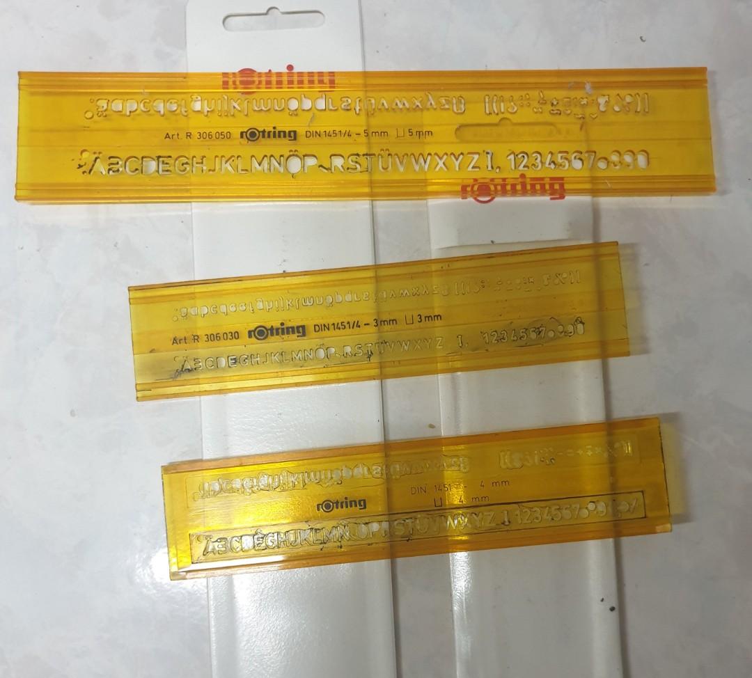 Rotring drawing/lettering templates, Computers & Tech, Office ...