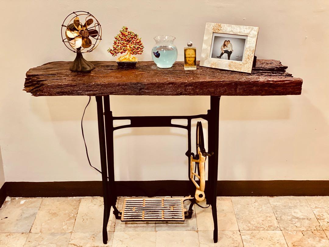 Rustic Console Table Narra Slab, Furniture & Home Living, Furniture, TV ...