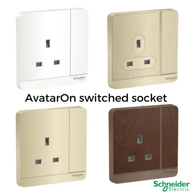 Schneider AvatarOn switched socket, 3P, 13A, 250V, TV & Home Appliances ...
