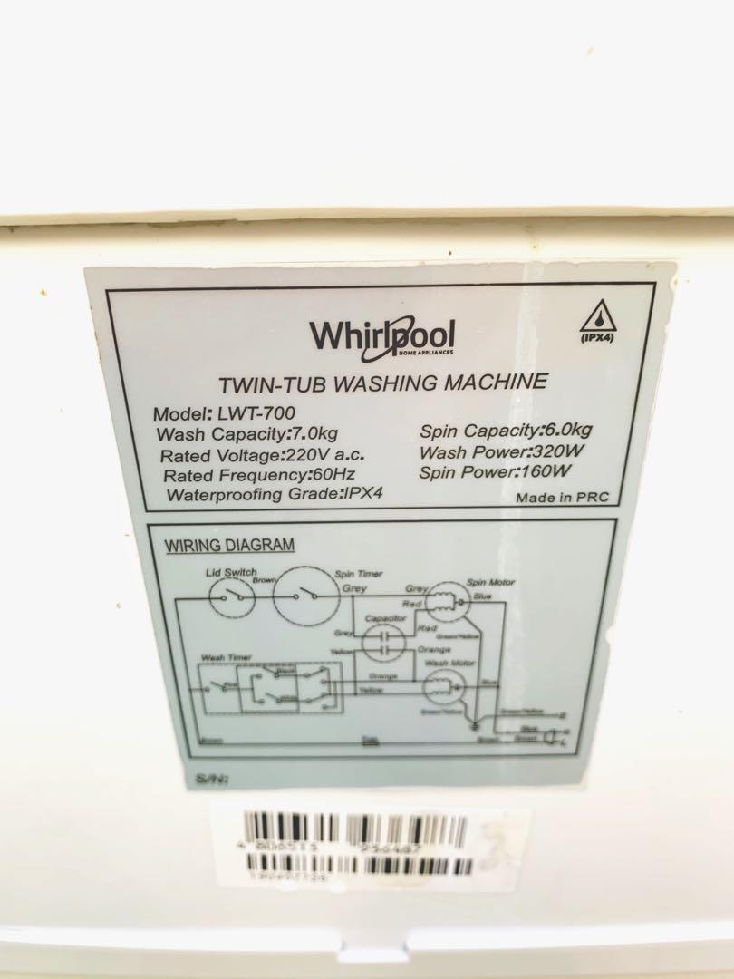 Whirlpool Twin Tub Semi Automatic Washing Machine, TV & Home Appliances ...