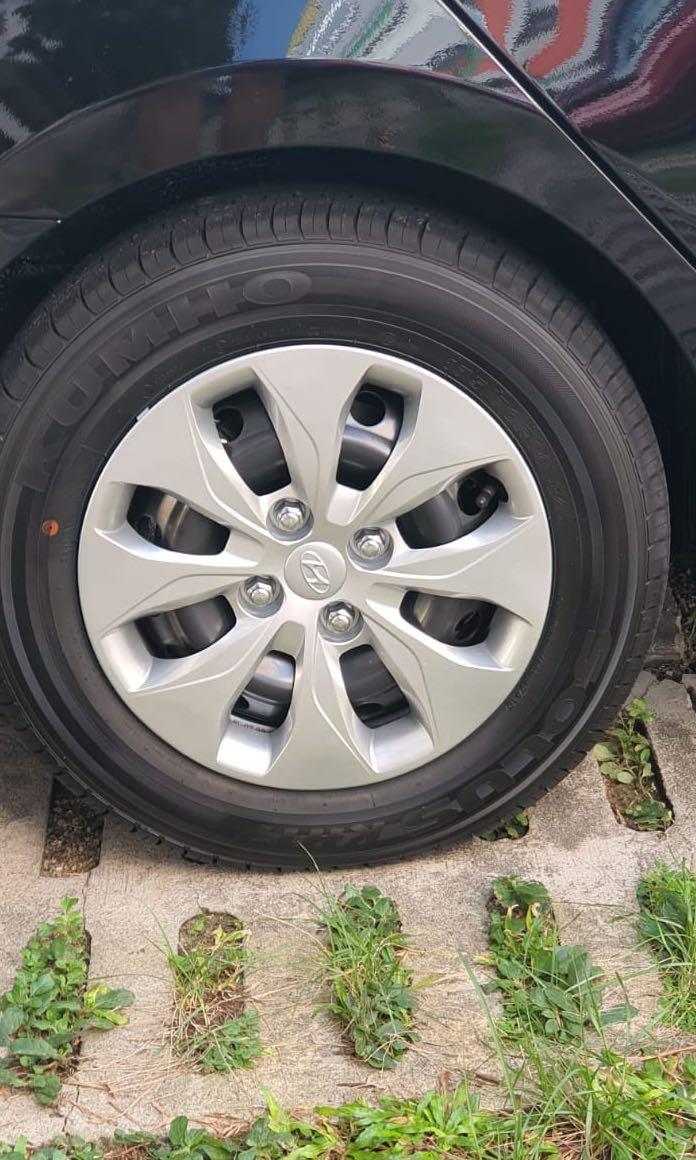 14 inch steel rim and tyres, Car Accessories, Tyres & Rims on Carousell