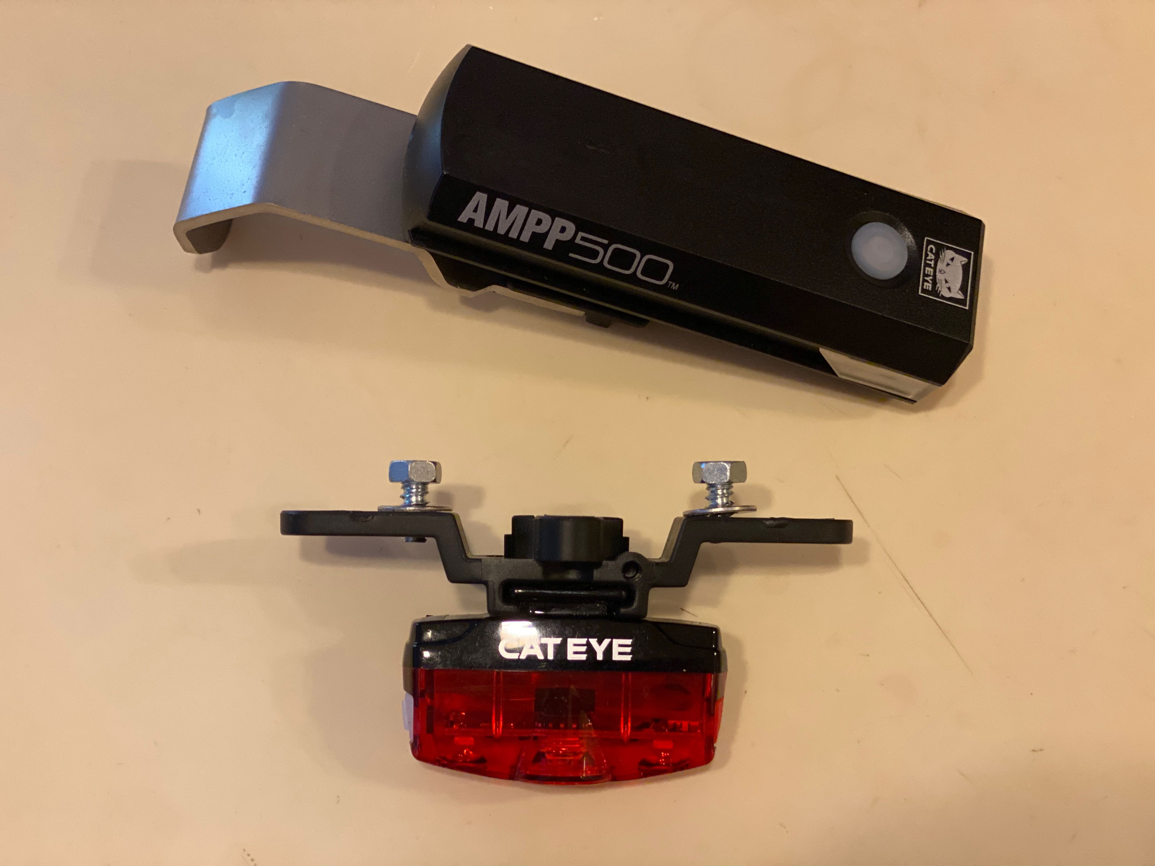 Cateye AMPP500 LED Rechargeable Front Bike Light & Rapid Mini Rear ...