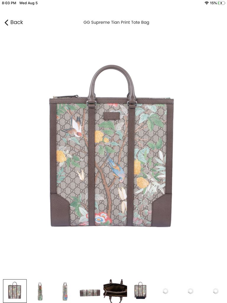 GUCCI GG Supreme Tian Print Tote Bag, Luxury, Bags & Wallets on Carousell