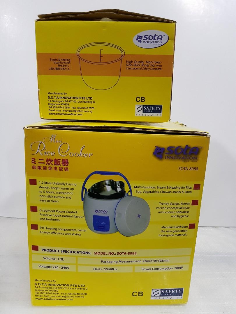 Japan Sota electric mini rice cooker, TV & Home Appliances, Kitchen ...