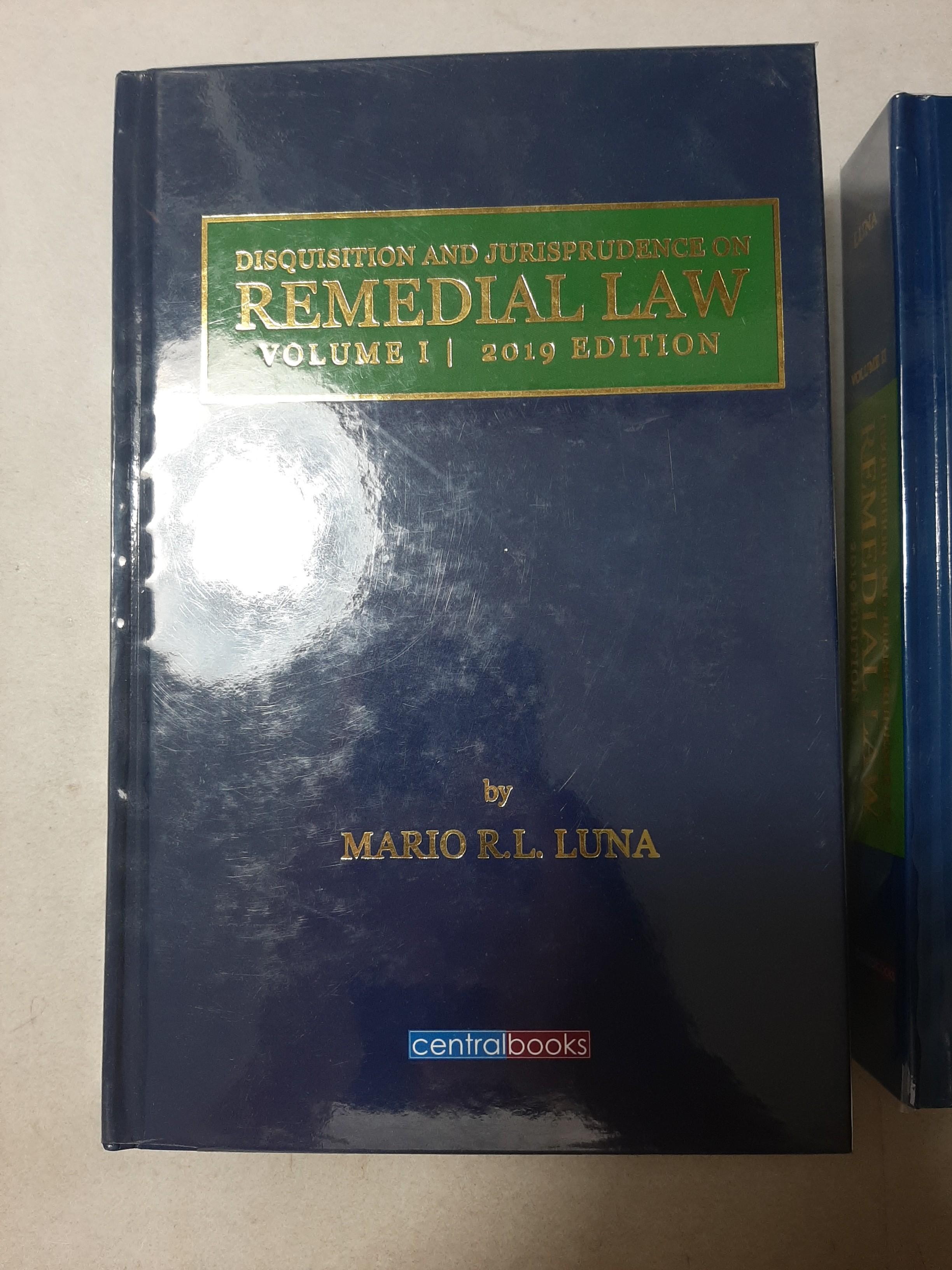 Law book: Remedial Law by Mario Luna, Vols, 1&2, Hobbies & Toys, Books ...