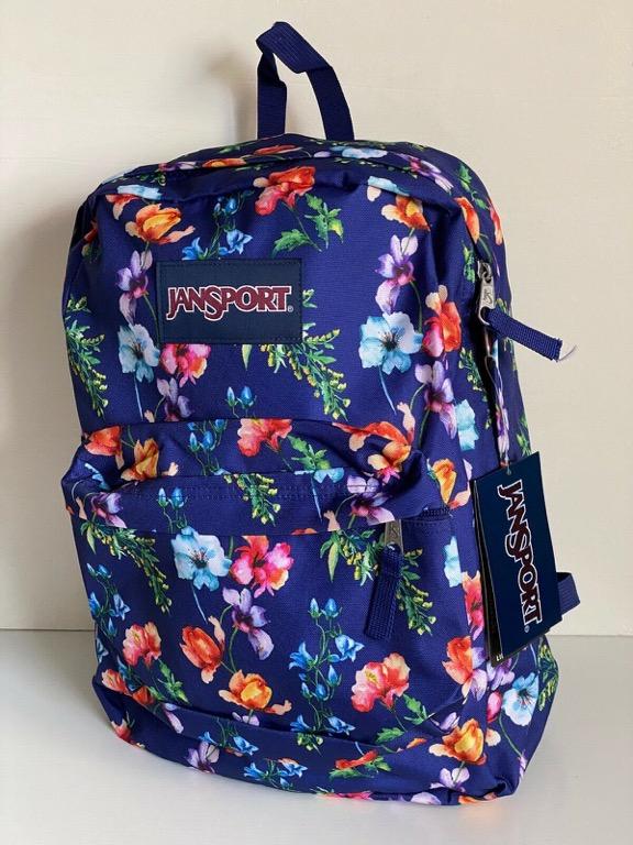 NEW! JANSPORT SUPERBREAK NAVY FLORAL MOUNTAIN MEADOW SCHOOL TRAVEL ...