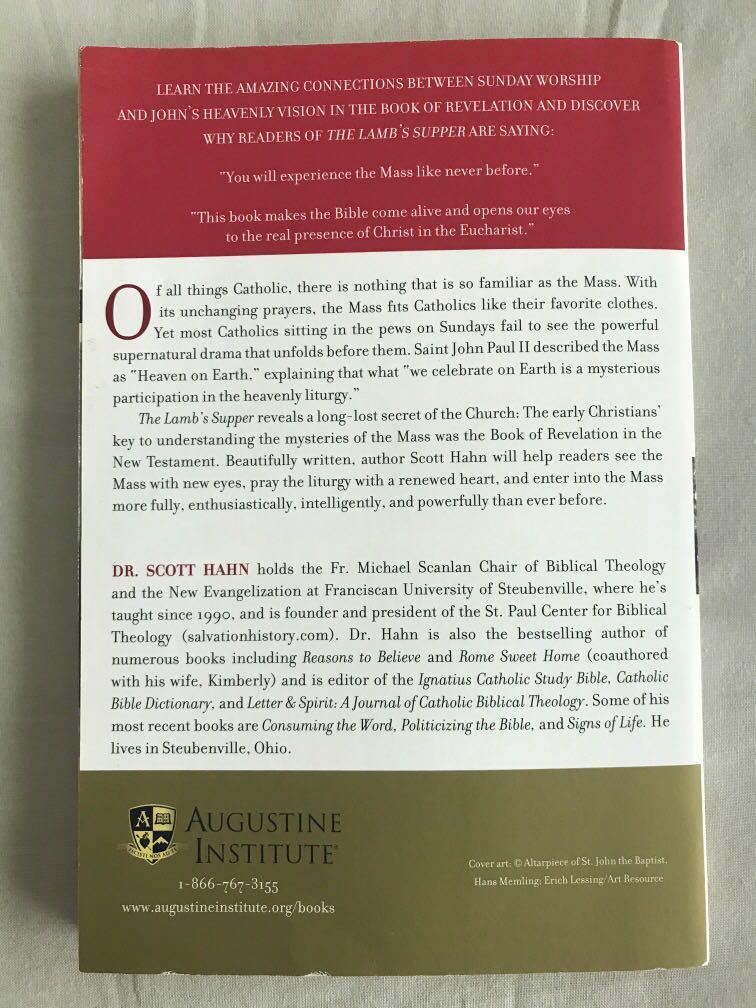 The Lamb’s Supper : The Mass as Heaven on Earth by Scott Hahn, Hobbies ...