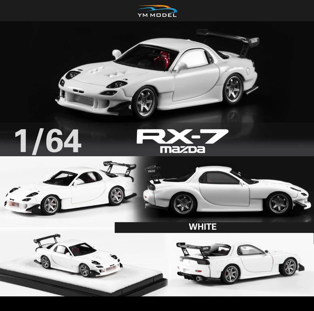 YM Model 1/64 Mazda RX7 (FD3S) Re-amemiya White, Hobbies & Toys, Toys & Games on Carousell