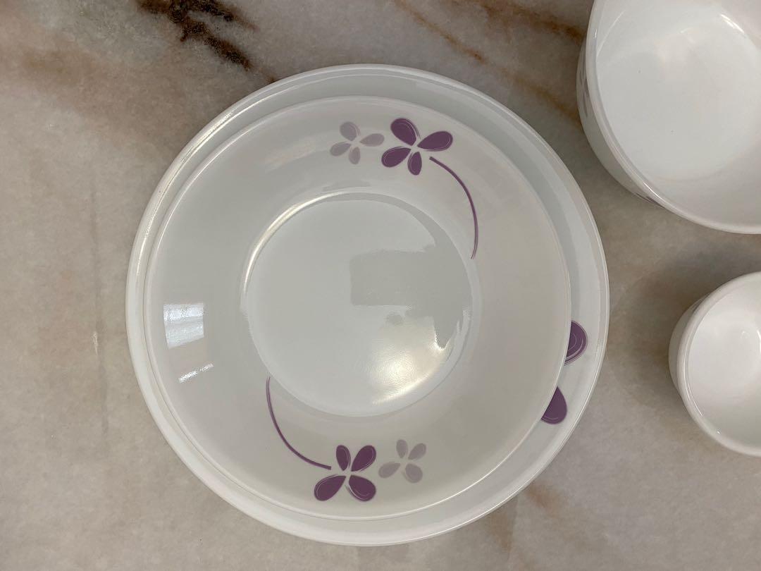 Corelle purple dinner set, Furniture & Home Living, Kitchenware ...