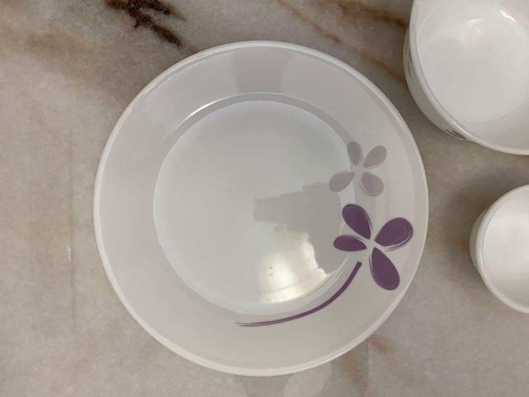 Corelle purple dinner set, Furniture & Home Living, Kitchenware ...