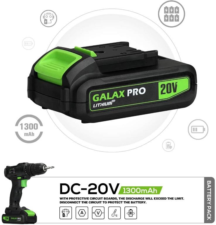 GALAX PRO 20V Cordless Drill with Work Light, Furniture & Home Living ...
