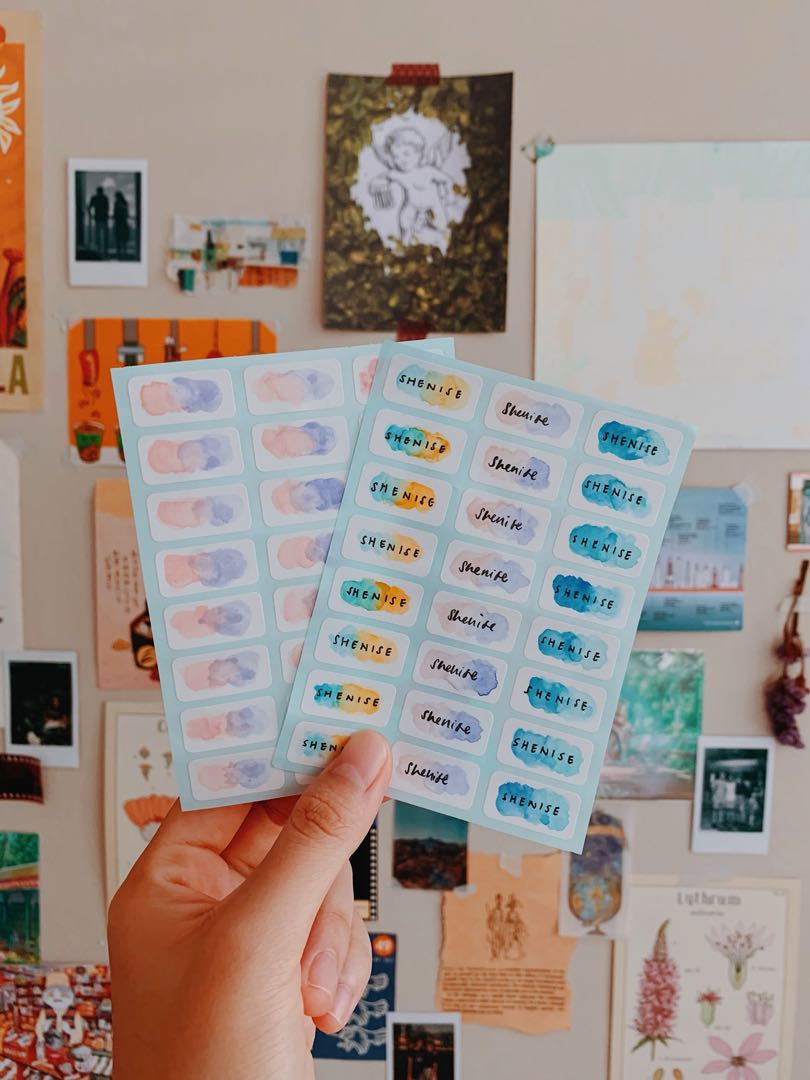 handmade personalised name sticker label , Hobbies & Toys, Stationery ...