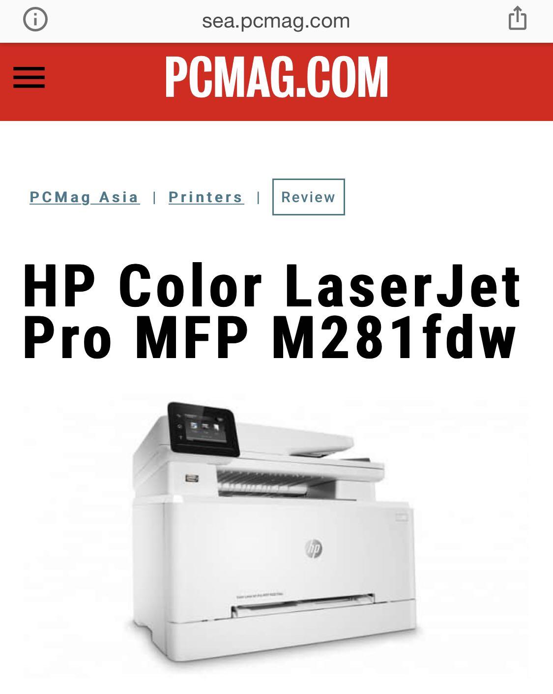 HP Color LaserJet Pro MFP M281fdw, Computers & Tech, Printers, Scanners ...