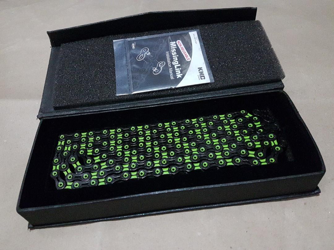 KMC DLC 11 speed chain Green, Sports Equipment, Bicycles & Parts, Parts ...
