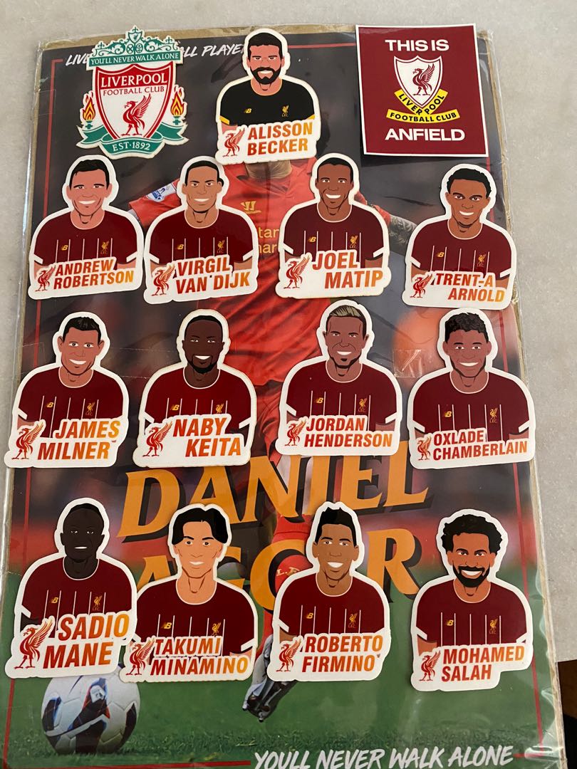 LIverpool FC Player Decal Set , Sports Equipment, Bicycles & Parts ...